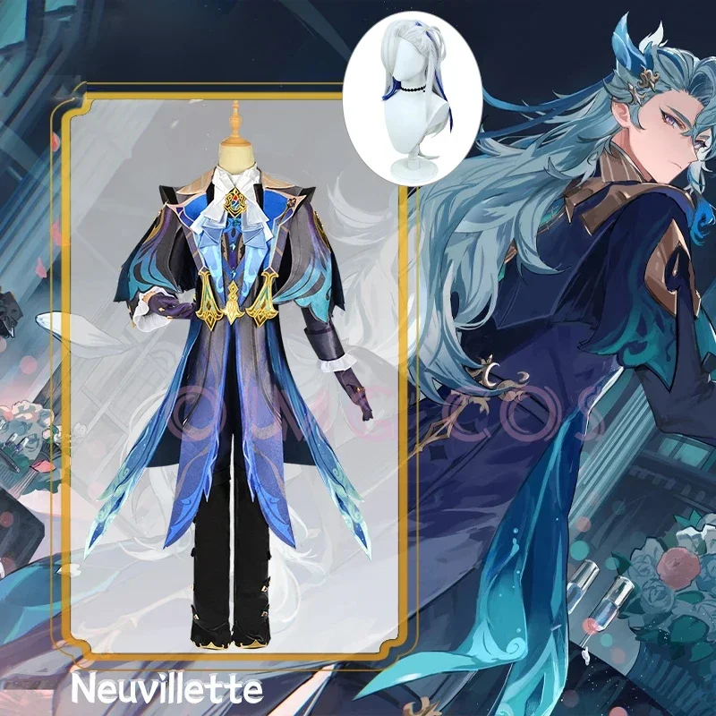 Genshin-Impact-Neuvillette-Cosplay-Costume-Adult-Carnival-Uniform-Wig ...