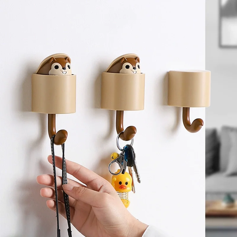 Adhesive Cartoon Cat Hooks Stickers Bedroom Door Hooks Key Hooks ...