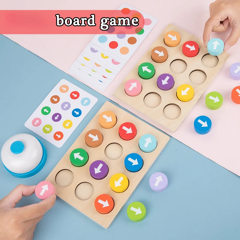 Wooden-Montessori-Toy-Color-Arrow-Direction-Board-Board-Game-Children ...