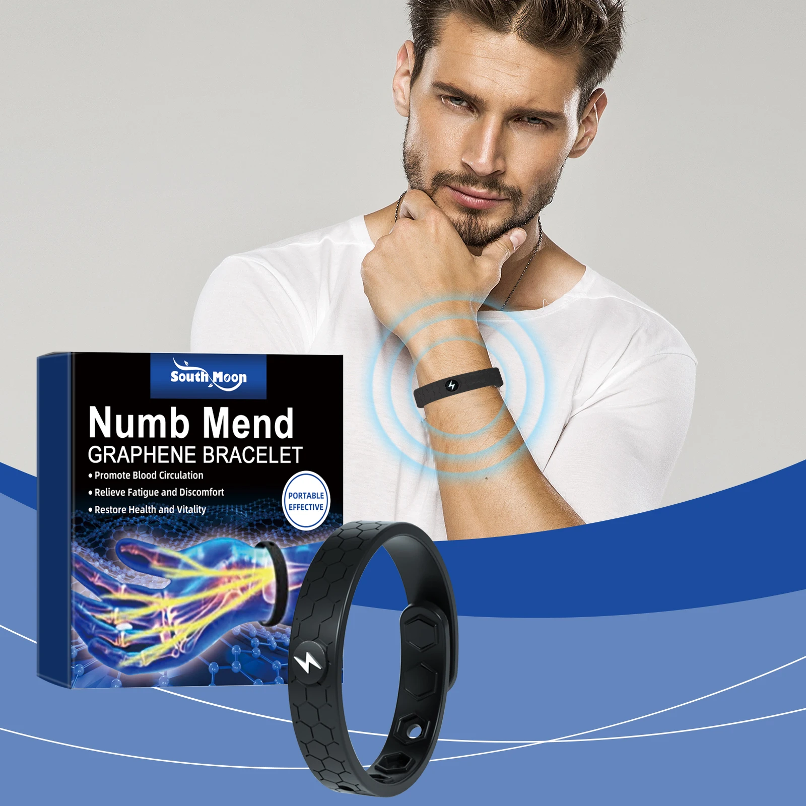 Body Care Energy Wristband Relieve Wrist Hand Joint Pain Anti Fatigue ...