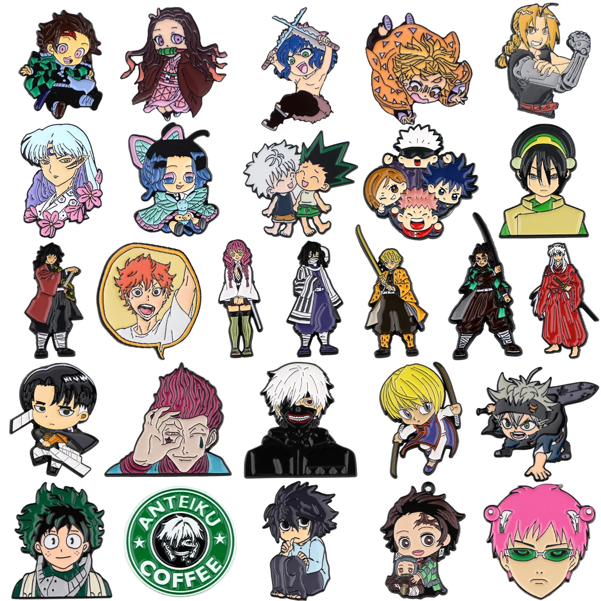 Anime-Characters-Pin-Cool-Figures-Enamel-Pins-Badges-on-Backpack-Jeans ...