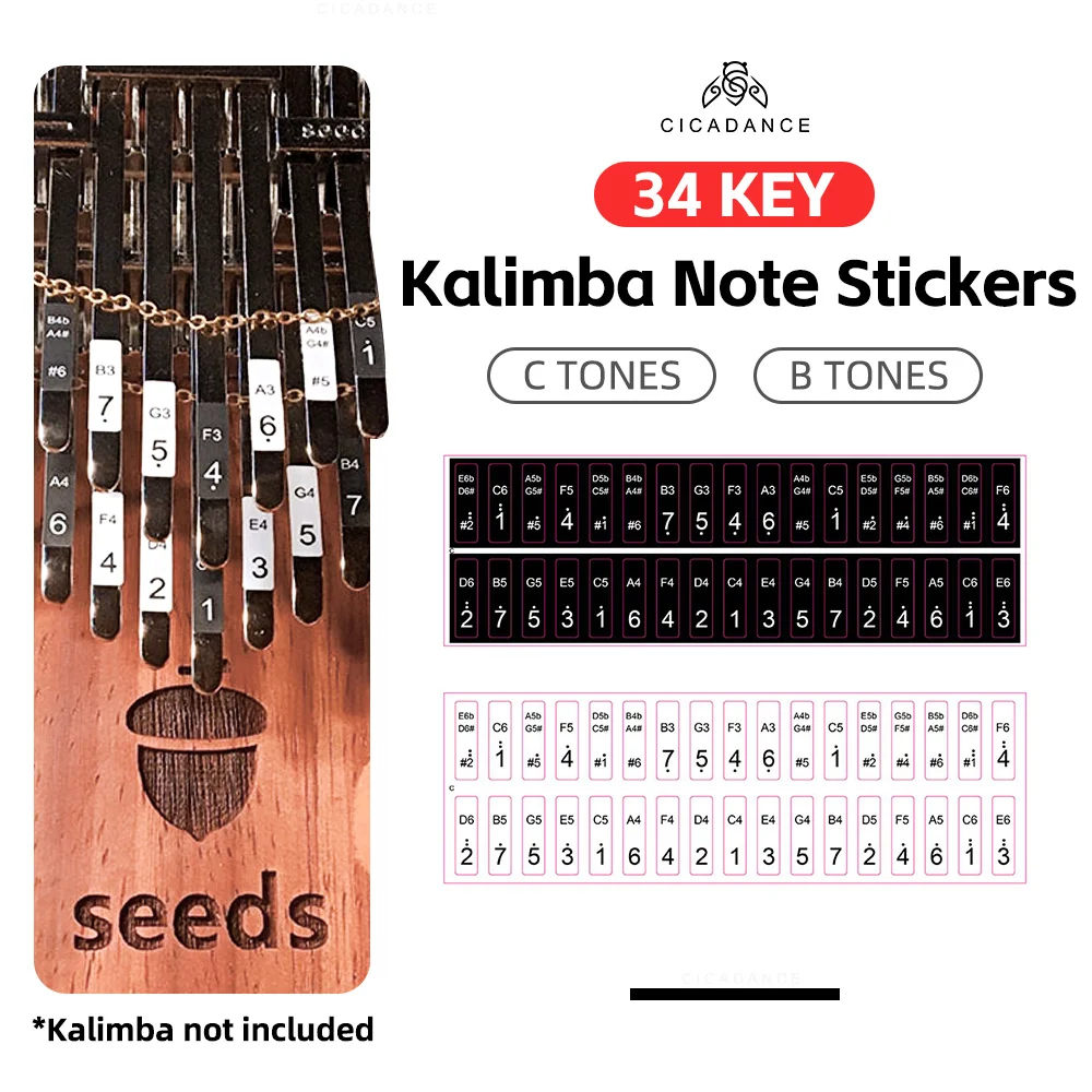 34-Key-Kalimba-Scale-Sticker-B-C-Key-Thumb-Piano-Music-Note-Stickers ...