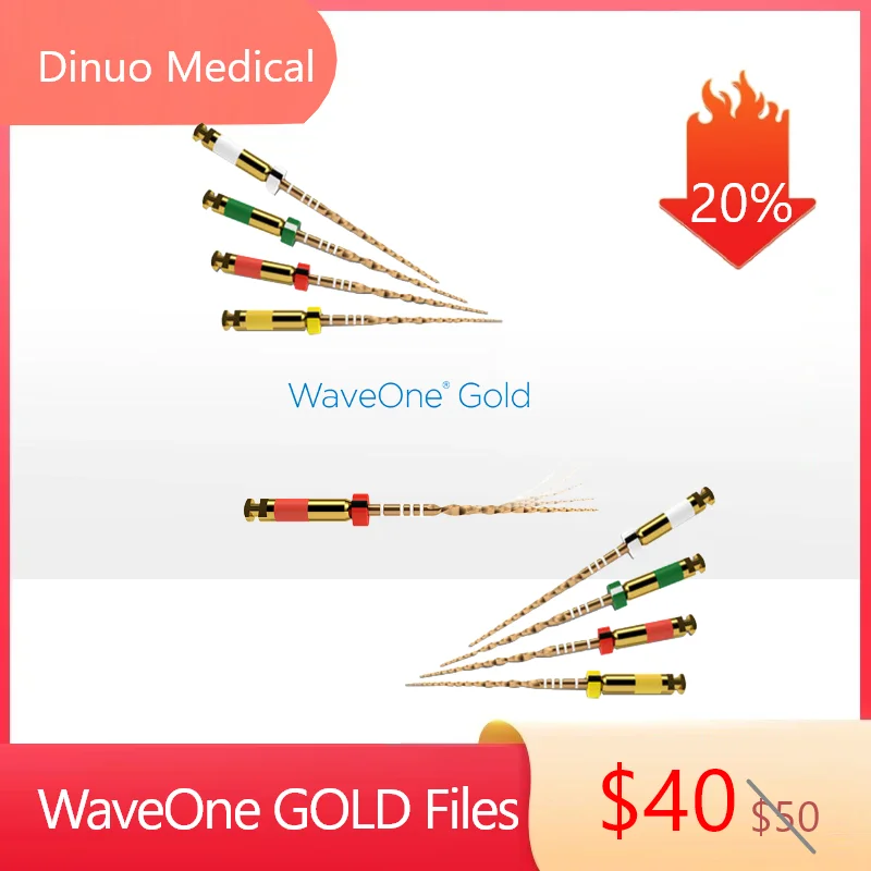 Dental Wave One Gold Files 12pcs/3Pack Reciprocational Large Primary ...