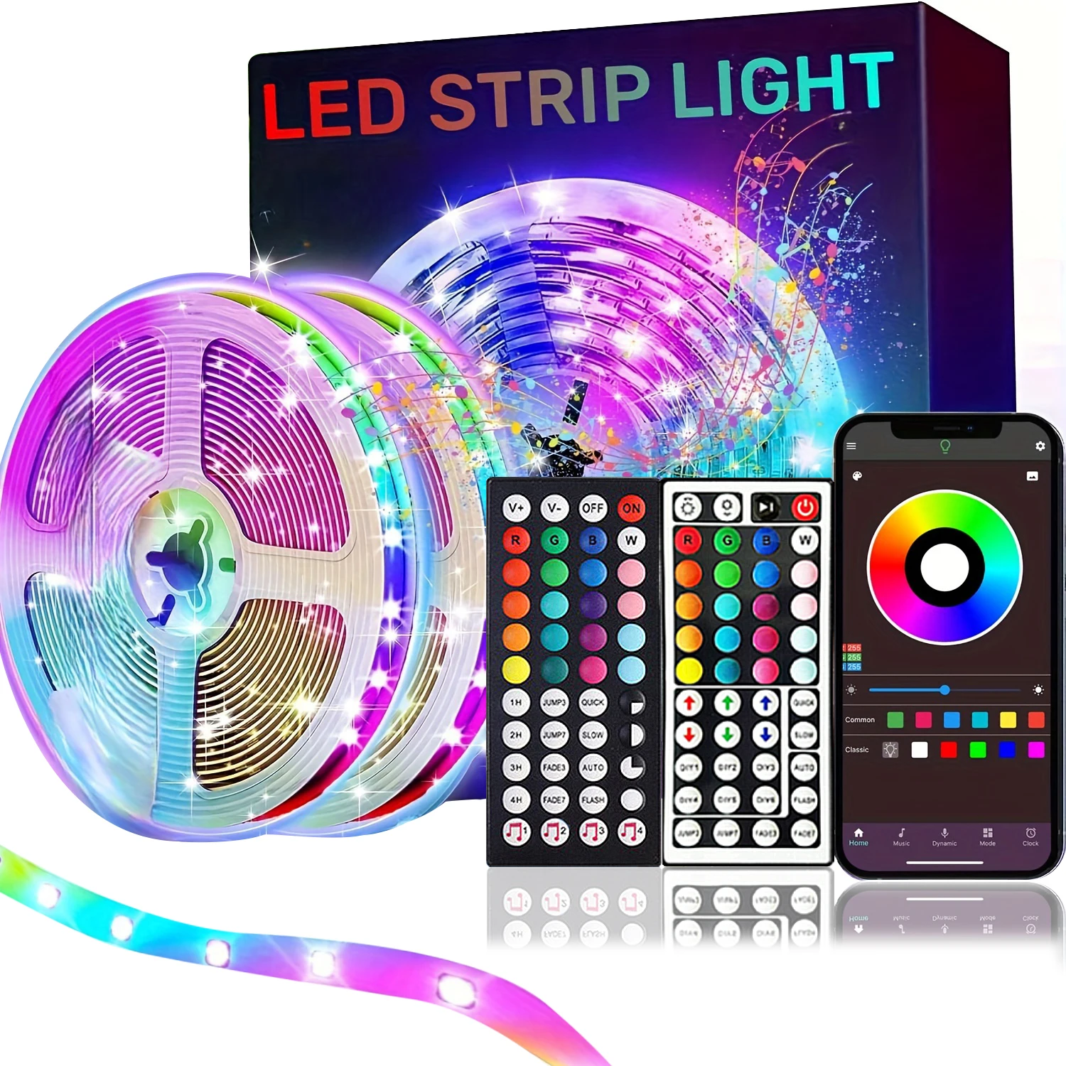 LED-Strip-Light-RGB-5050-Flexible-Lamp-Tape-Ribbon-Diode-with-Remote ...