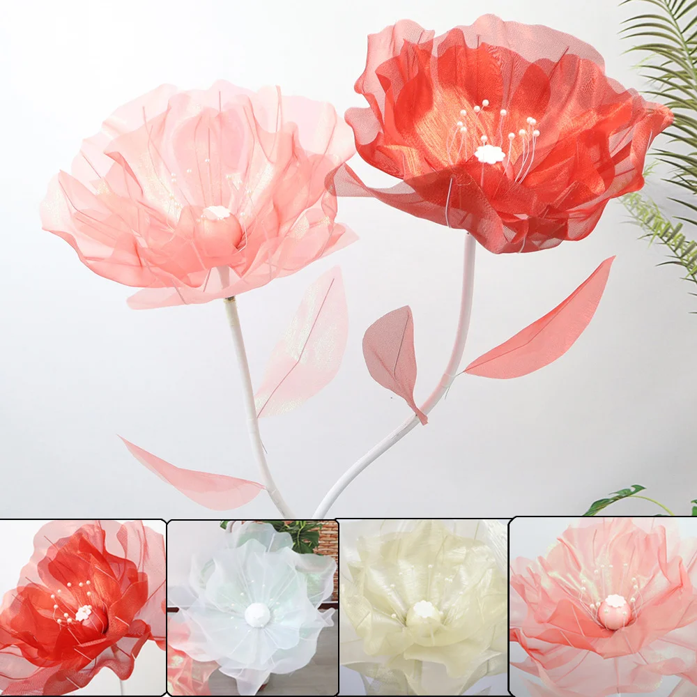 InjPoppy-Rose-Artificiel-R-aliste-Grande-T-te-De-Fleur-D-coration-De-ix ...