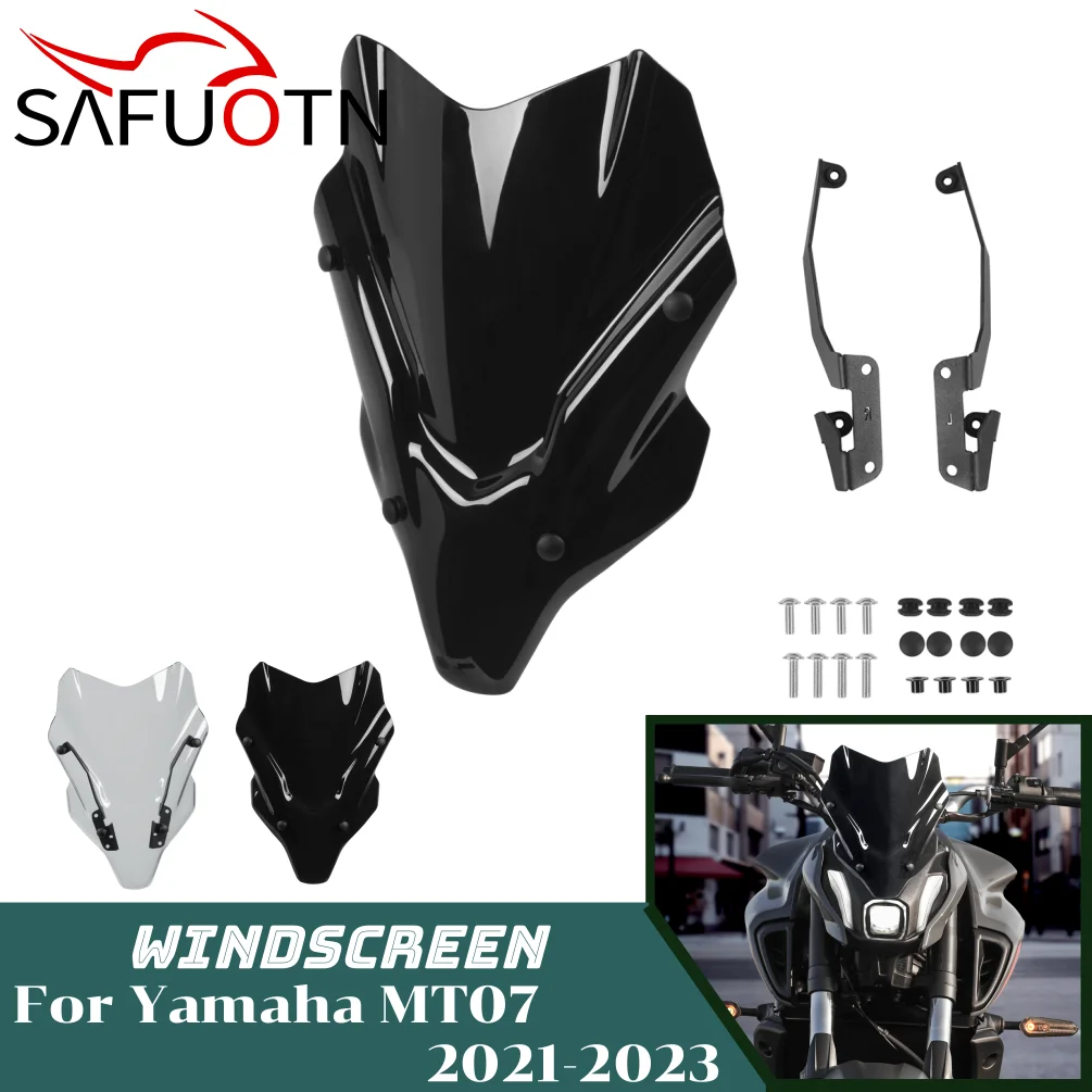 for MT-07 Windshield Windscreen for Yamaha MT07 2021 2022 2023 MT 07 ...