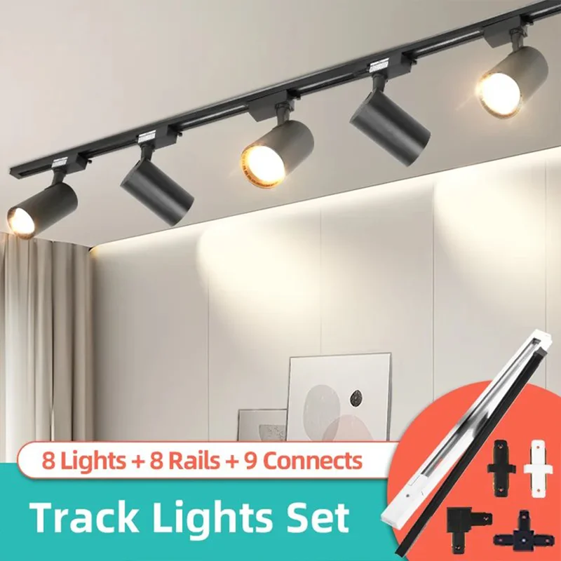 Led-Track-Light-Set-COB-Rail-Lighting-Tracks-Light-12W-20W-30W-40W-Rail ...