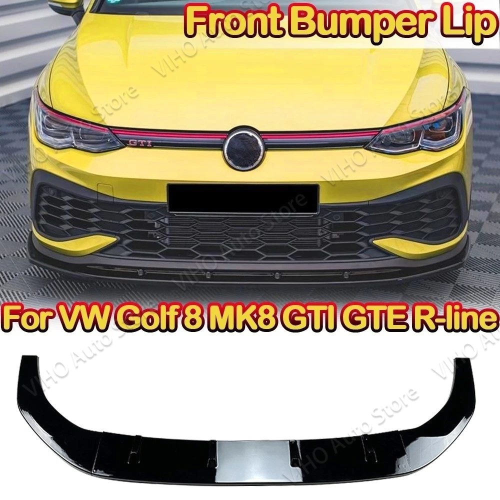 For-VW-Golf-8-MK8-GTI-R-line-Car-Front-Bumper-Lip-Splitter-Tuning ...