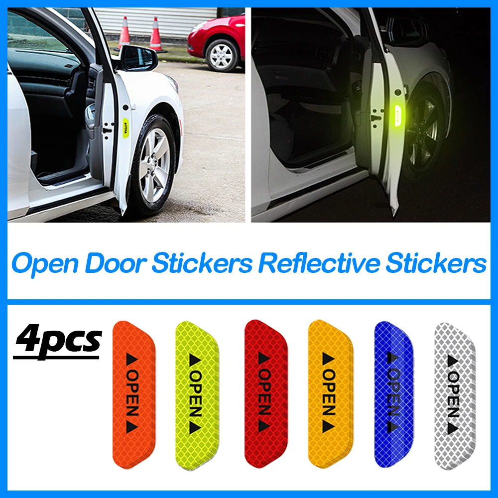 4PCS-Car-Door-Open-Reflective-Night-Warning-Mark-Tape-Auto-Vehicle ...