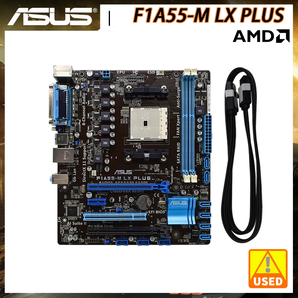 ASUS F1A55 M LX PLUS เมนบอร์ด DDR3ซ็อกเก็ต FM1 AMD A55 PCI E 2.0 ...