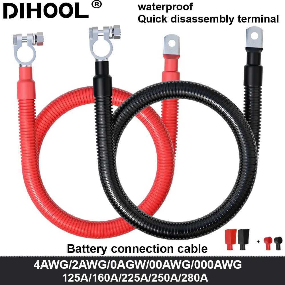 Battery Connection Wire With Corrugated tube Waterproof 4awg 2awg 0awg ...