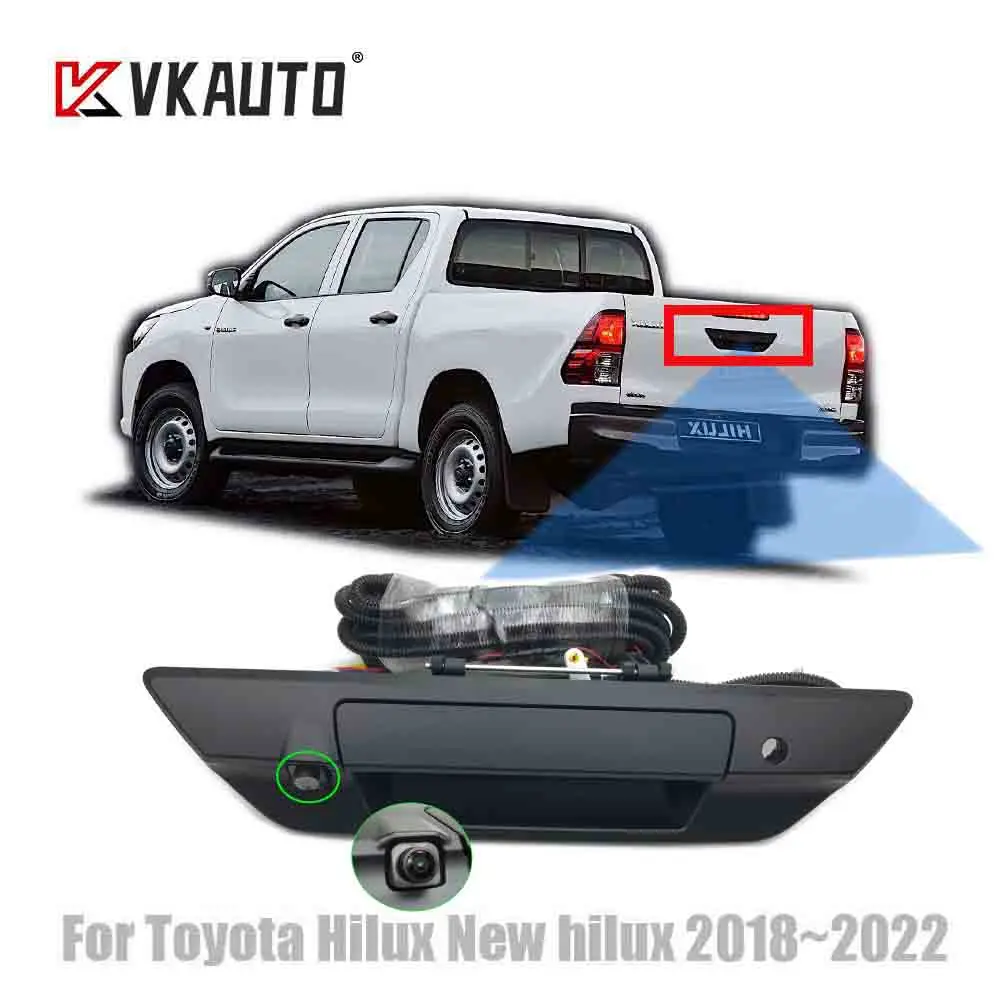 VKAUTO-RearView-Tailgate-Handle-Camera-For-Toyota-Hilux-2018-2019-2020-2021-CCD-Reverse-backup ...