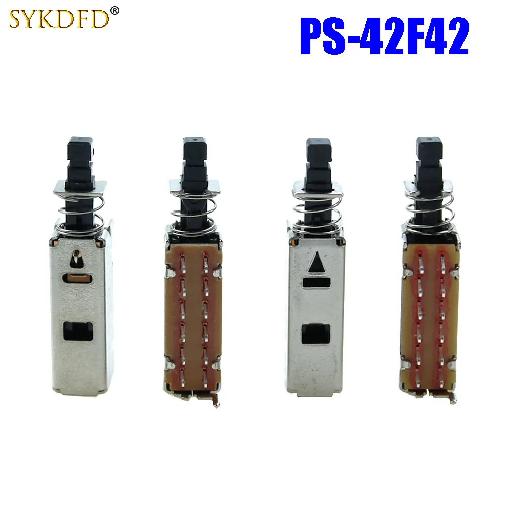 1PCS-12Pin-Right-Angle-PCB-Latching-Push-Button-Switch-DPDT-Double-Pole ...