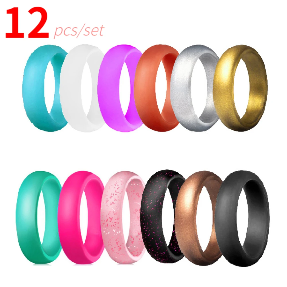 12pcs-set-Fashion-Sports-Silicone-Ring-for-Women-Wedding-Rubber-Bands ...