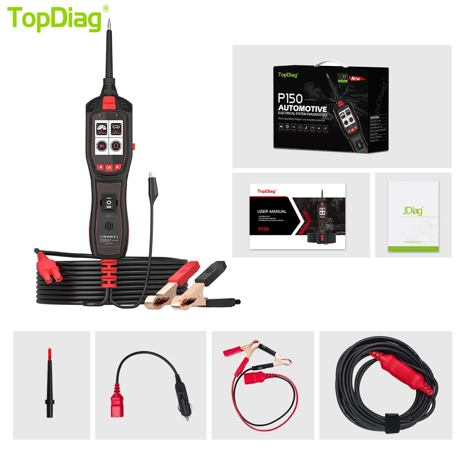 2024-Topdiag-P150-Car-Electrical-Circuit-Tester-Automotive-Power-Probe ...