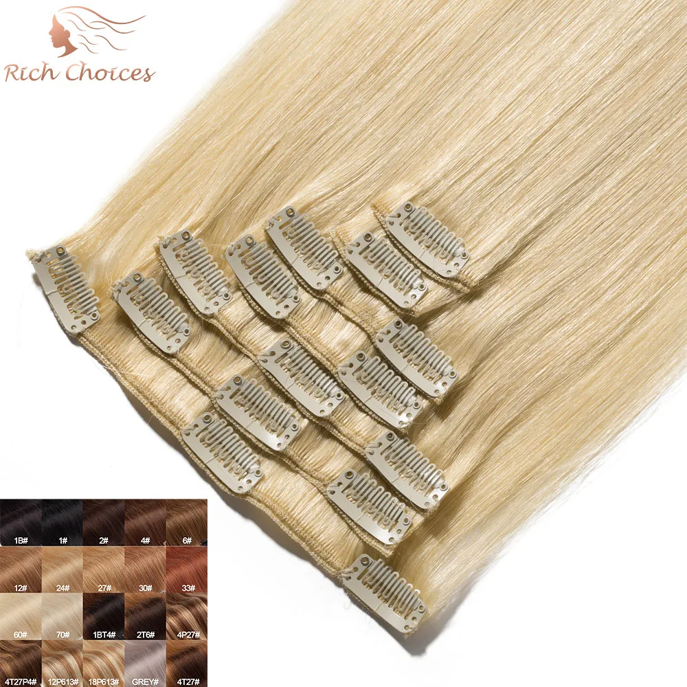 Rich-Choices-7Pcs-Set-Striaght-Clip-In-Hair-Extensions-100-Human-Hair ...