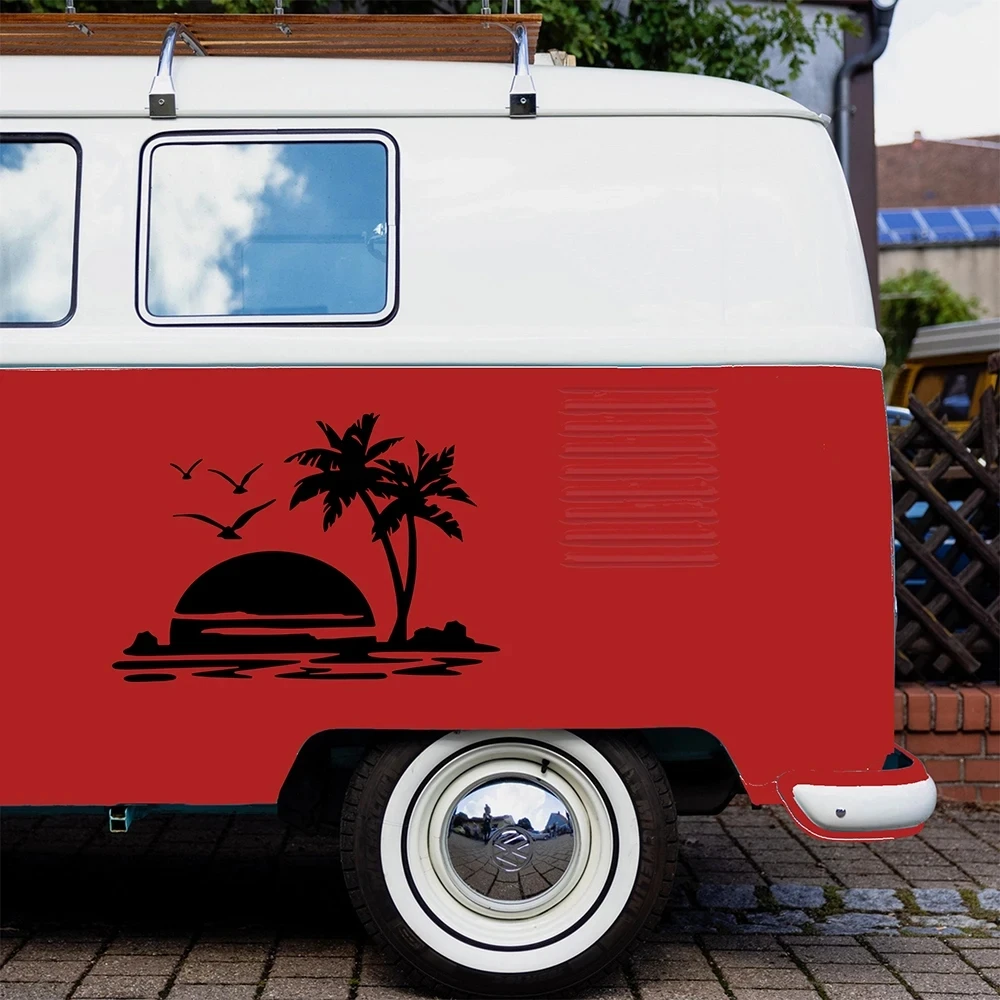 Beach-hammocks-tropical-vacations-vehicle-decals-waterproof-caravans ...