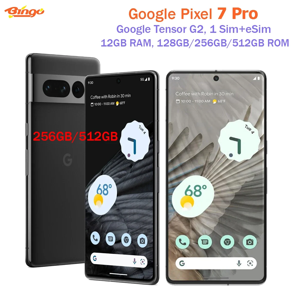 Original-Google-Pixel-7-Pro-128-256-512GB-ROM-5G-Unlocked-Cellhone-6-7 ...