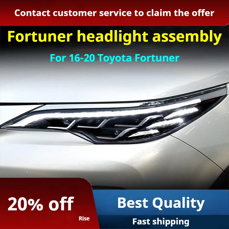 Car-Headlights-For-Toyota-Fortuner-2016-2020-LED-Car-Lamps-Daytime ...