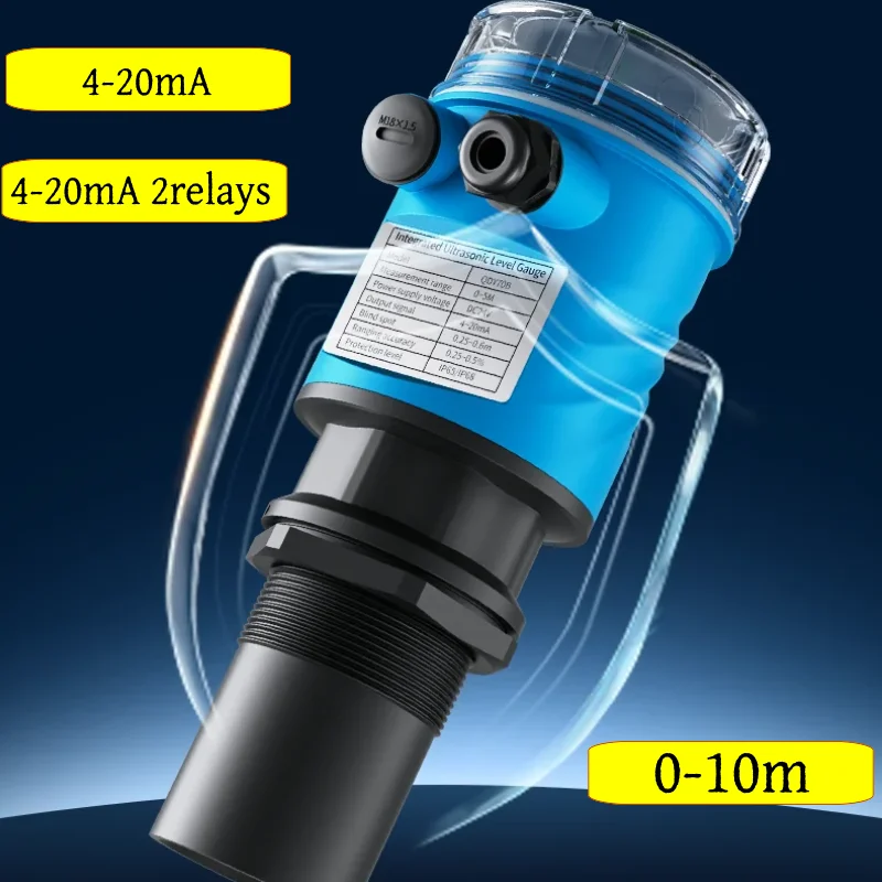 Ultrasonic Level Sensor Wireless Distance 0-20m Meter 4-20mA Relays ...
