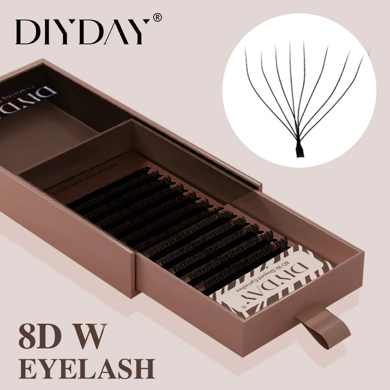 DIYDAY 7D 8D W Shape Eyelash Extension Premade Volume Fans W Shaped 3D ...