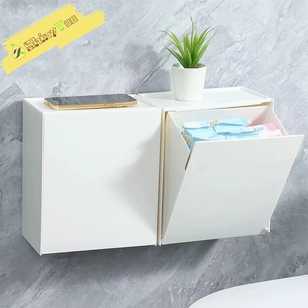 Home Tower Compact Wall Bin with Lid &Tray, Small Storage Container ...