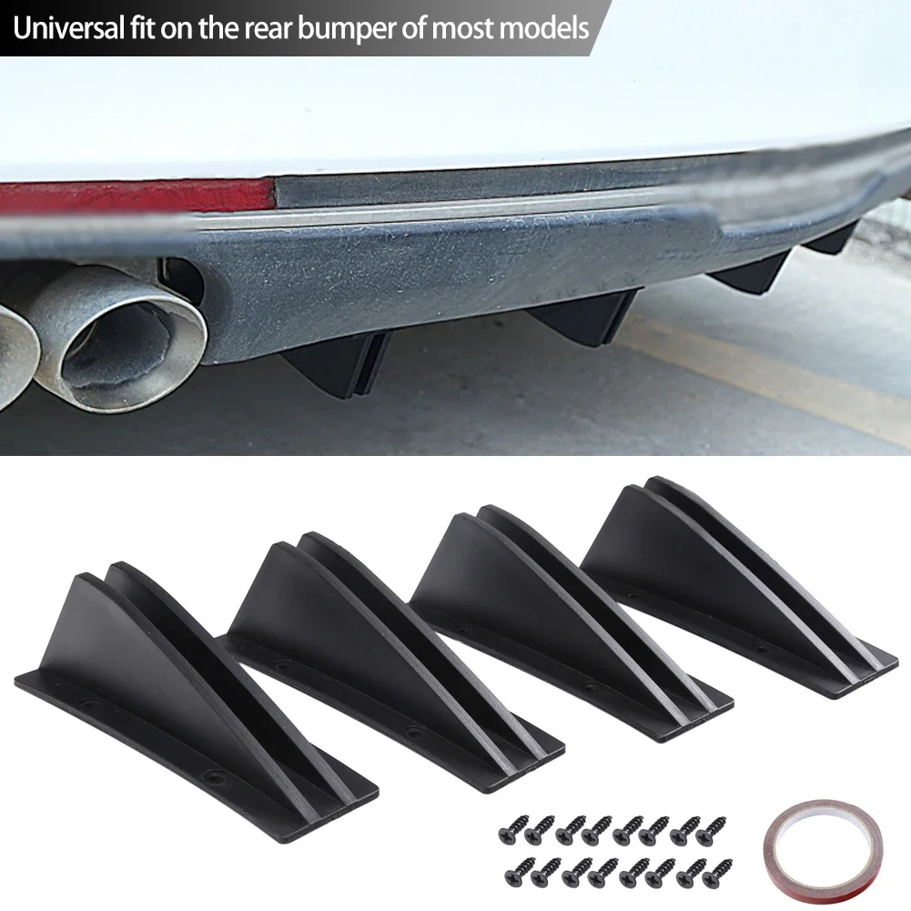 4X-Universal-Car-Rear-Bumper-Strip-Lip-Spoiler-Diffuser-Splitter ...