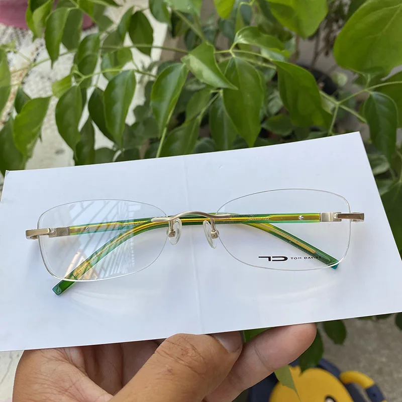 Rimless Titanium Spectacles Women Myopia Medium Large Size - AliExpress