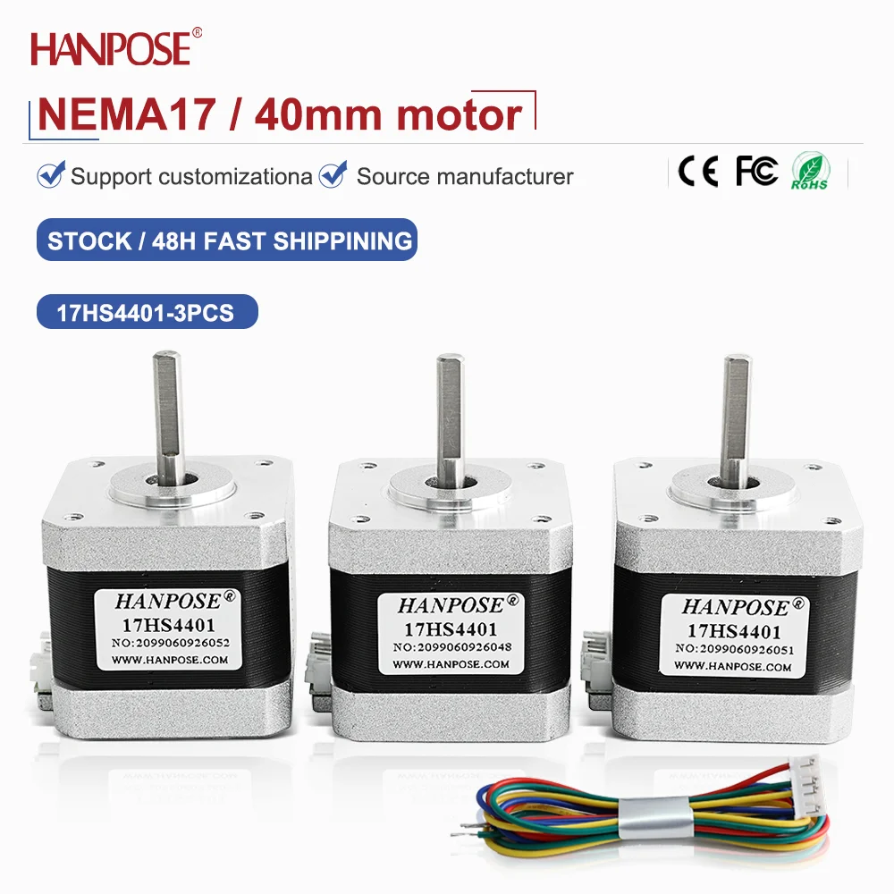 NEMA17 3PCS 17HS4401 stepper motor 2.3V 1.5A two-phase four wire 3D ...