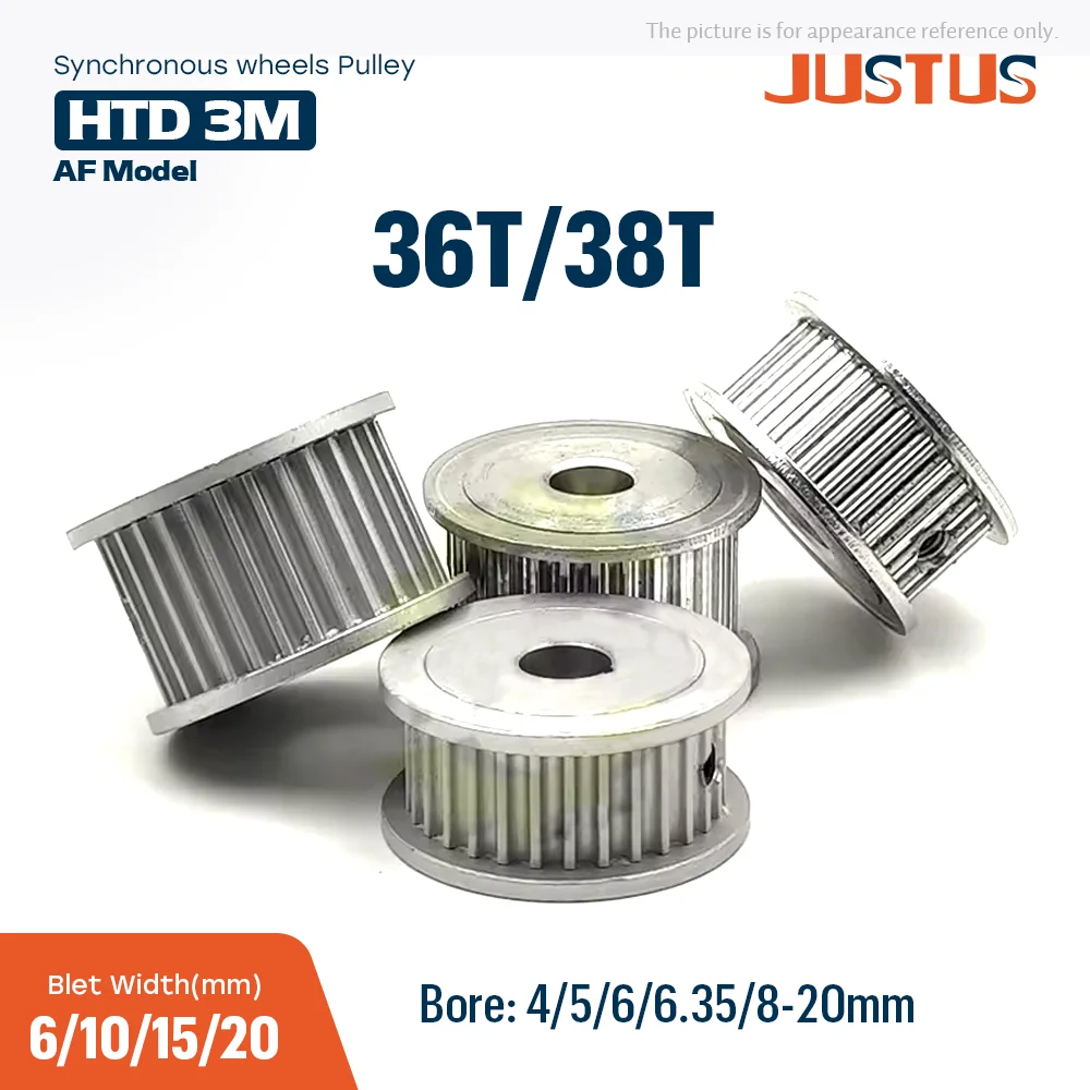 HTD 3M AF Type Timing Pulley 36T/38T Bore 4/5/6/6.35-20mm for ...
