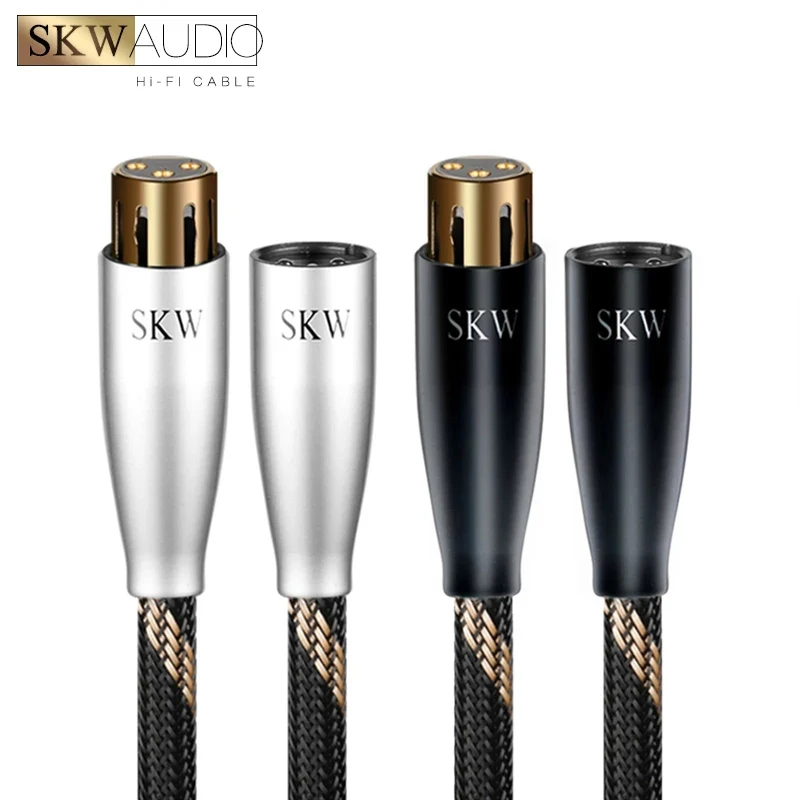 SKW HiFi XLR Cable 6N OCC Extension Mikrofon Cable Male to Female 1M,1 ...