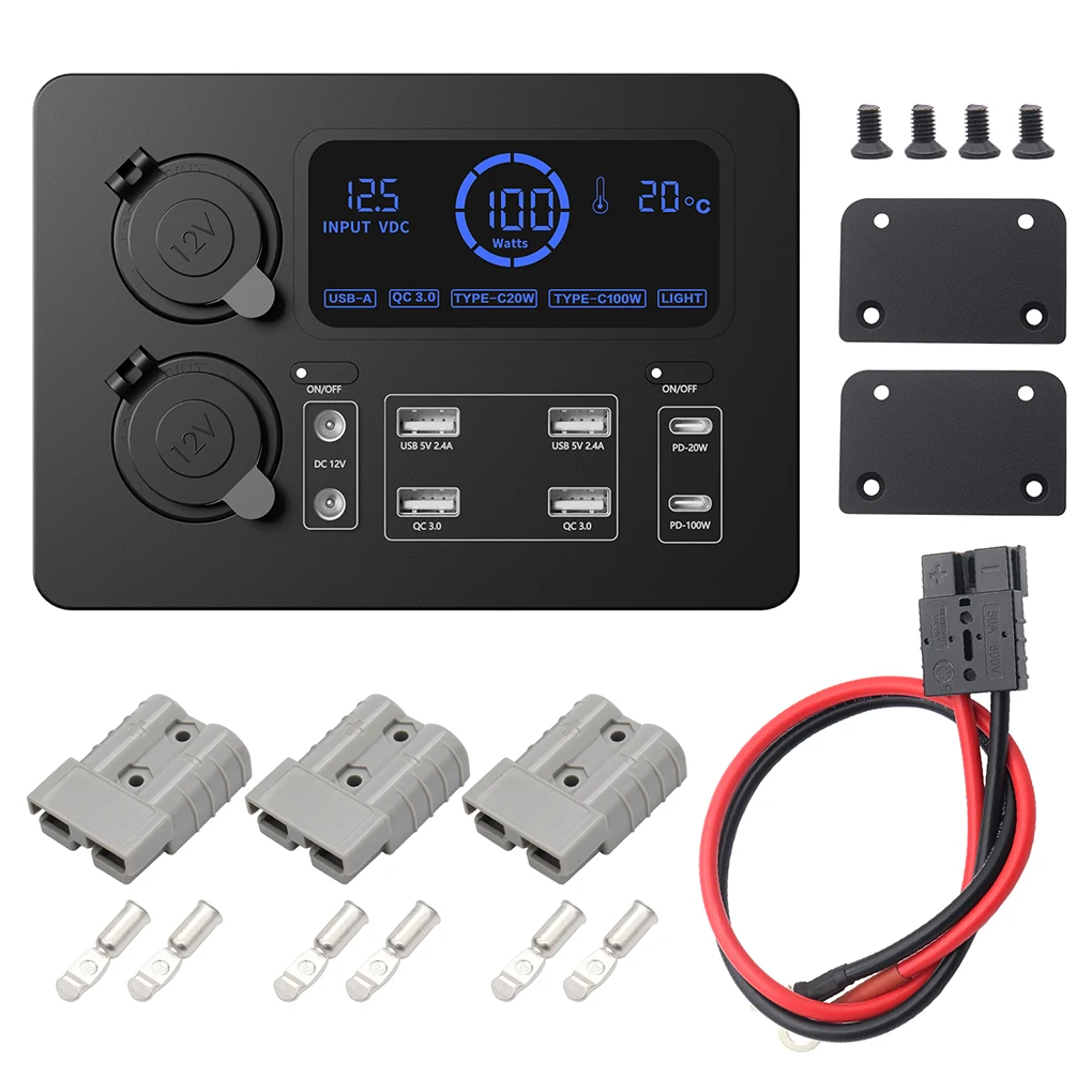 Multifunctional Power Box PD100W Car USB Charging Station Portable ...