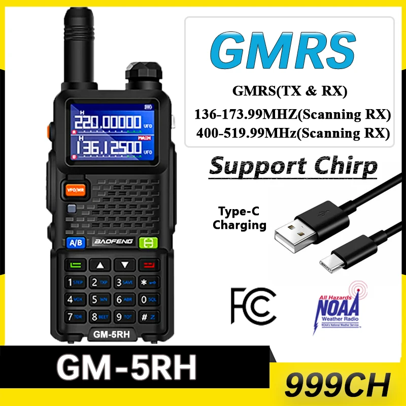 Baofeng-walkie-talkie-GM-5RH-GMRS-Reapter-UV-5G-Plus-Radio-FCC-carga ...