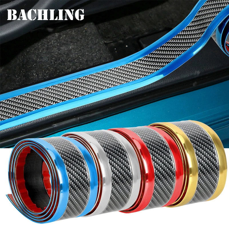 Car Stickers Door Edge Protector Universal Door Sill Sticker Carbon ...