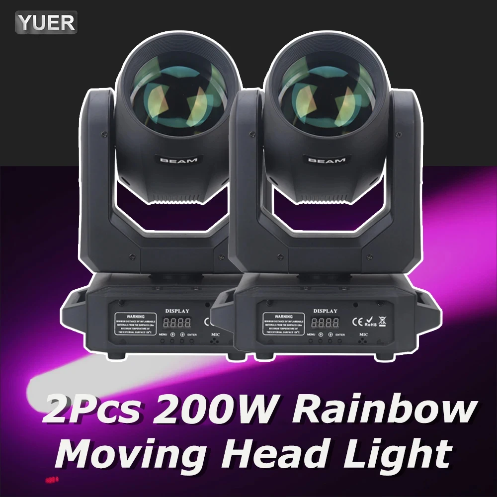 2Pcs-lot-NEW-LED-Moving-Head-Light-200W-Beam-Spot-18-Rotating-Prisms ...