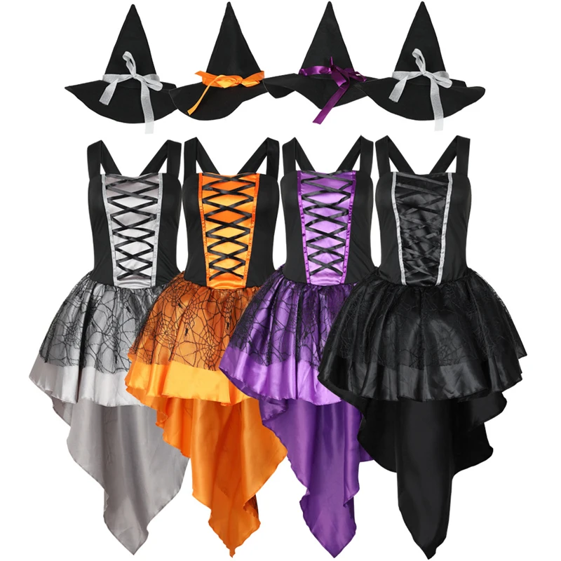 Carnival Halloween Multiclolr Tuxedo Evil Witch For Woman Costume ...