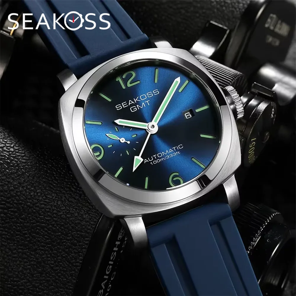 SEAKOSS Men'S Automatic Mechanical Diving GMT Watch 1963 Original 100M ...
