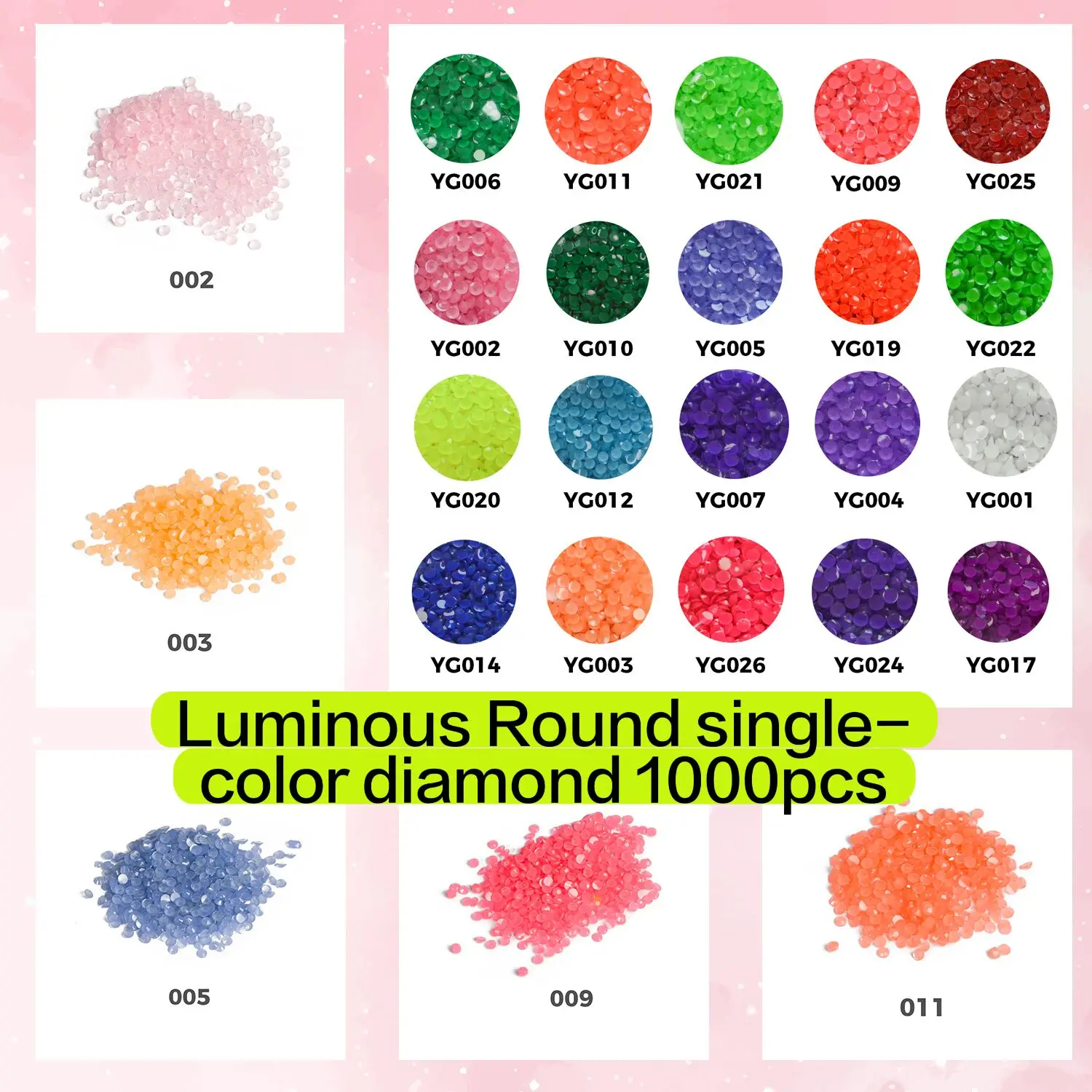 Resin-Glow-in-The-Dark-Luminous-Diamond-Painting-Drills-Single-Color ...