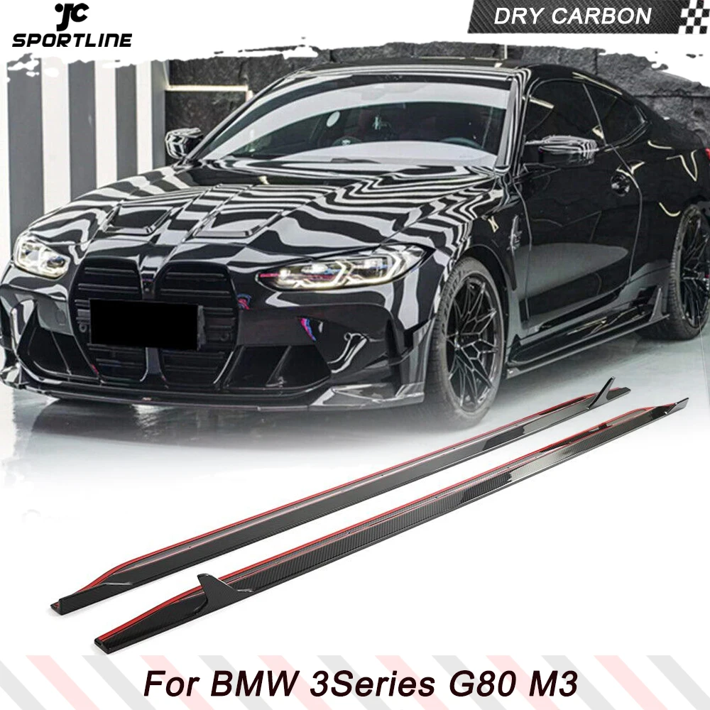 Dry Carbon Fiber Side Skirts Body Kits For BMW 3 Series G80 M3 2019 ...