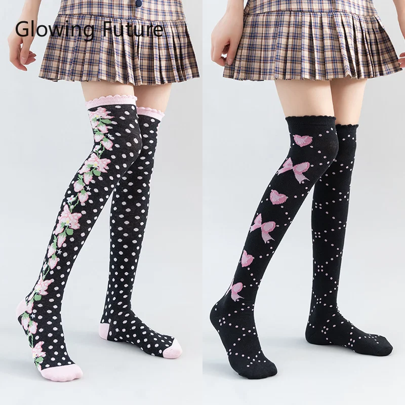 Lolita-Cute-Lace-Flower-Thigh-High-Socks-Japanese-Cartoon-Girl ...