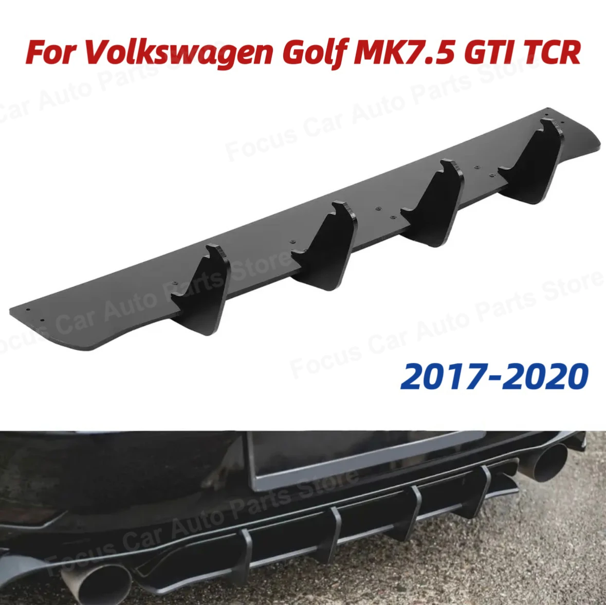 For Volkswagen Golf MK7.5 GTI TCR 2017-2020 Maxton Style Rear Bumper ...