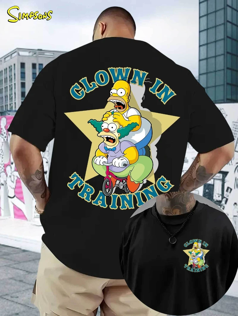 The Simpsons Pattern Casual Short-sleeved T-shirt, Printed with The ...