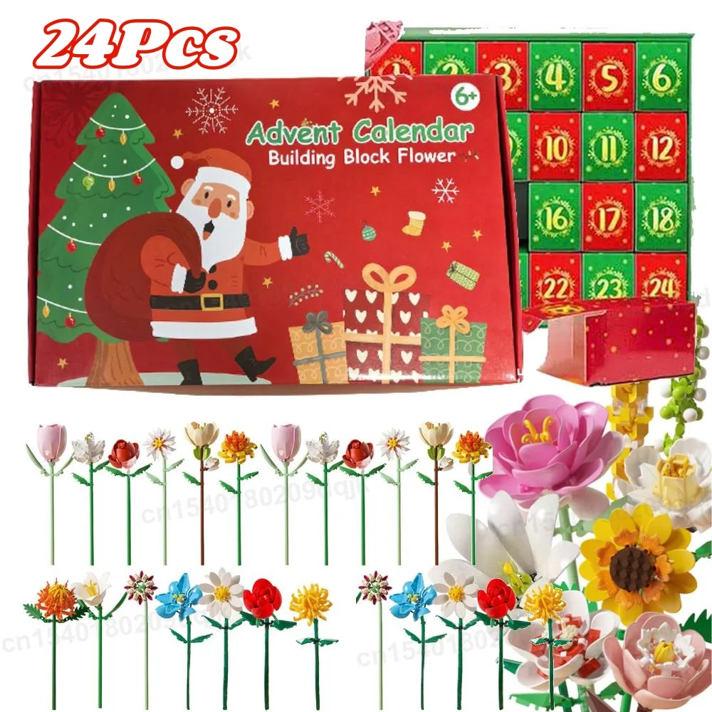 Flower Bouquet Building Blocks Christmas Advent Calendar 24 Days ...