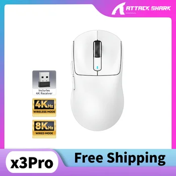 Attack Shark X3/x3Pro 4K/8KHz Ultra Lightweight Wireless Bluetooth Mouse PixArt PAW3395 Tri-Mode ...