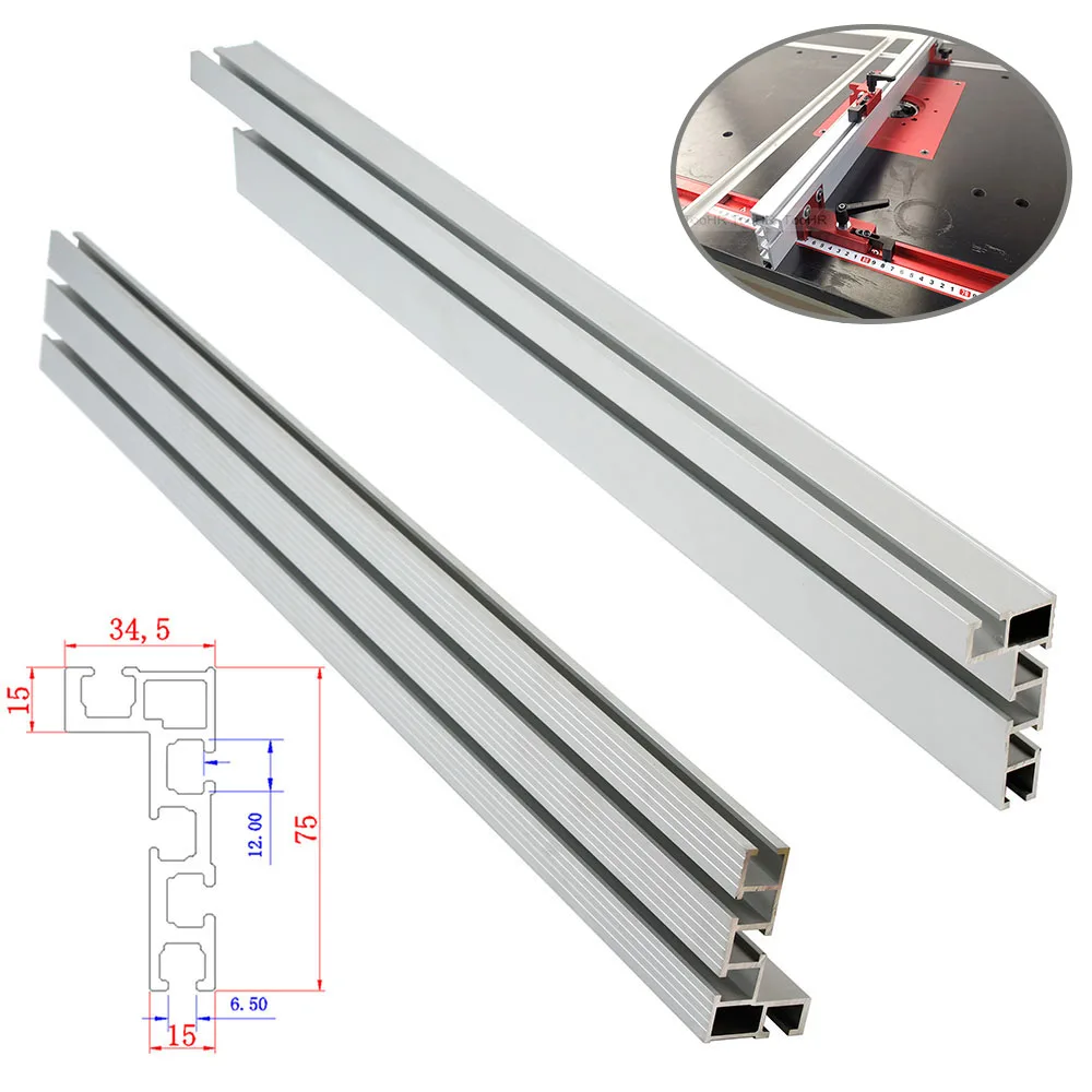 100-800MM 75 Type Aluminum Profile Fence Miter T-Track Bandsaw Jig T ...