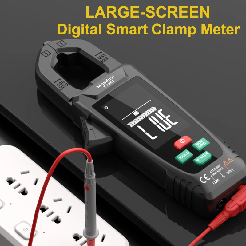 Big Screen Digital Clamp Meter AC Voltage Current 9999 Counts ...