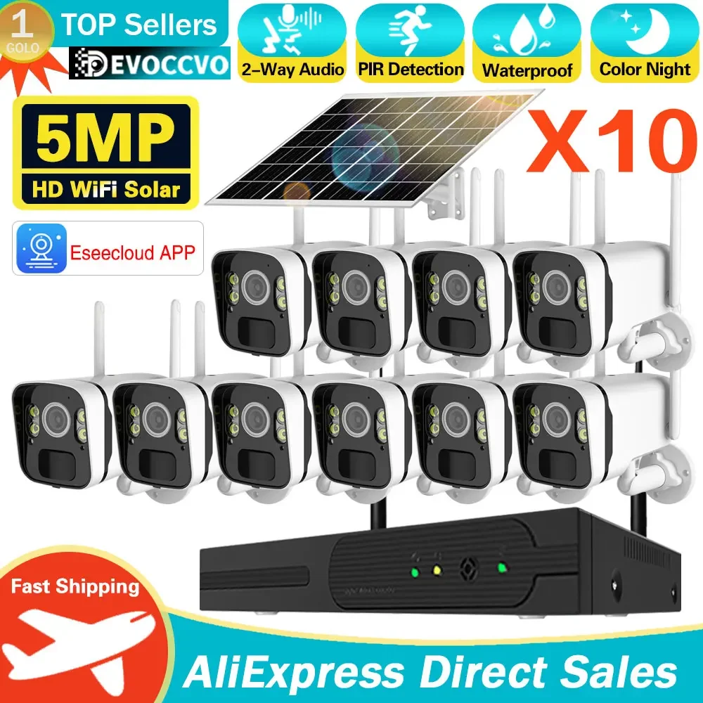 10CH-5MP-NVR-Wireless-Solar-Panel-Battery-WIFI-Camera-WiFi-NVR-Video ...