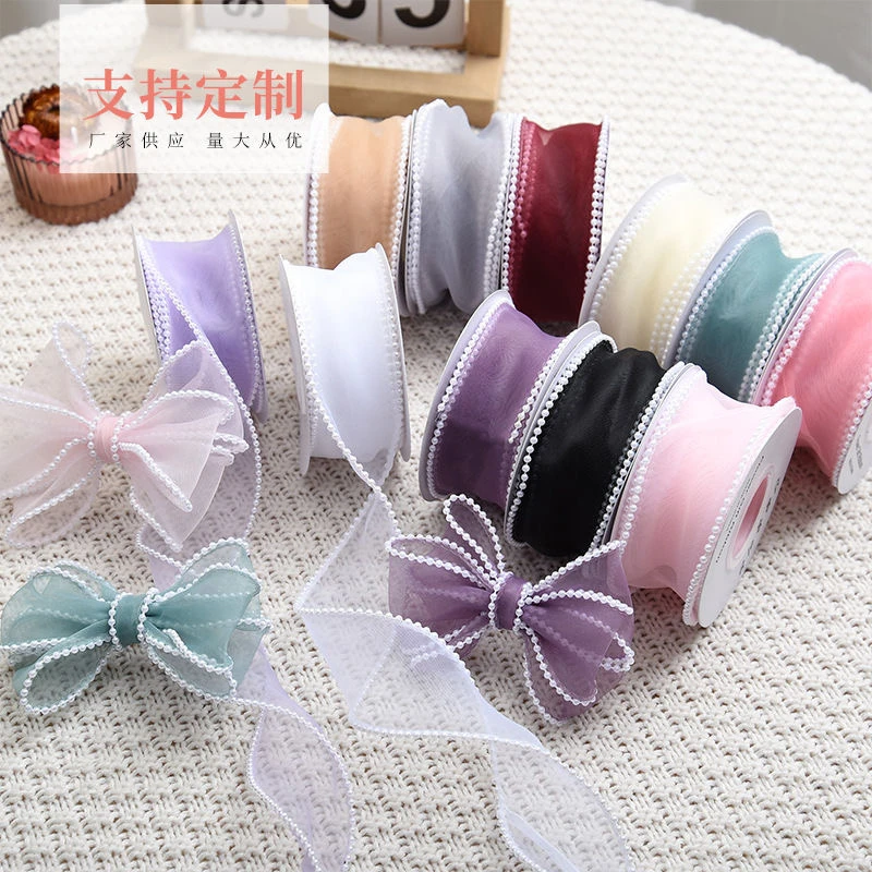 40mm-60mm-Wide-Pearl-Edge-Silk-Organza-Ribbon-Bow-Material-Lace-Ribbons ...