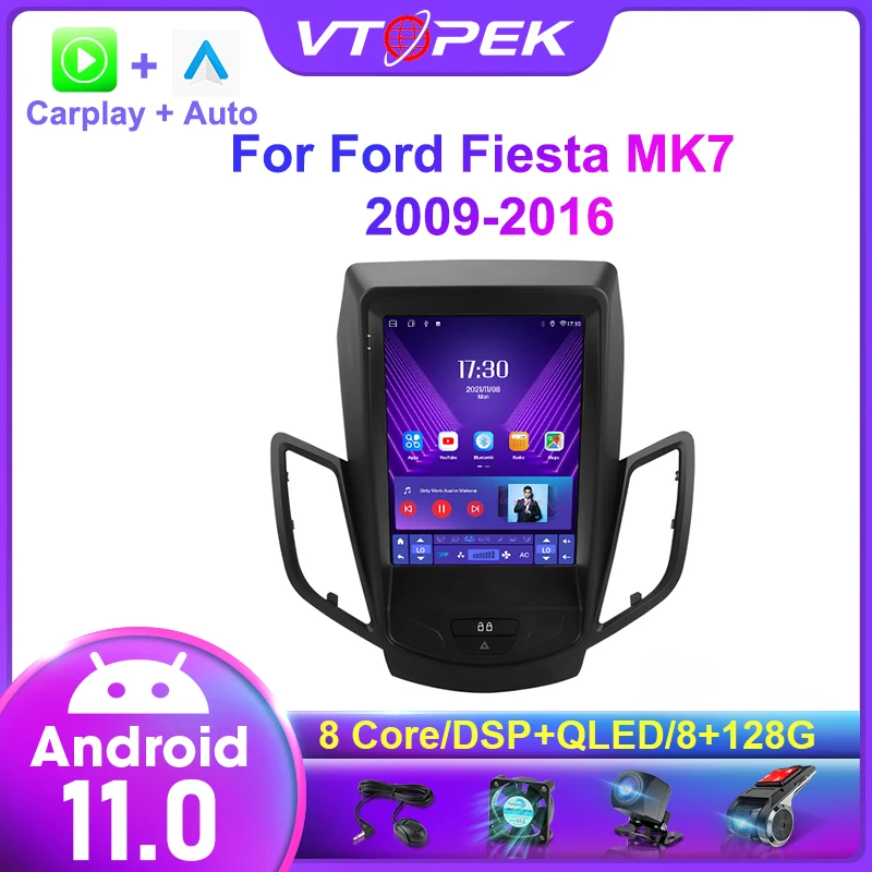 Vtopek Android 11 Car Radio For Ford Fiesta MK7 2009 2016 Navigation ...