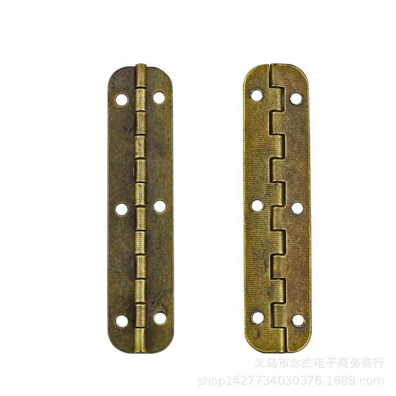 2pcs 65x9mm Antique Metal hinges inner 90 Degrees Wooden Gift jewelry ...